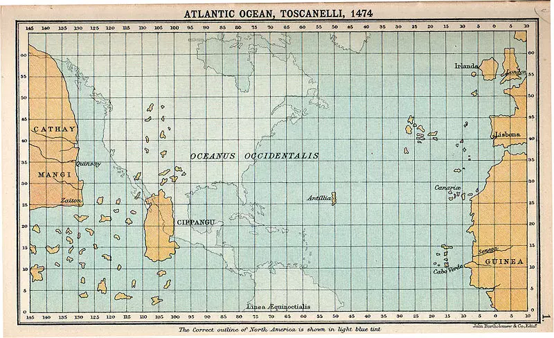 Map de Toskanjelli, enpoze sou deskripsyon yo reyèl nan kontinan yo