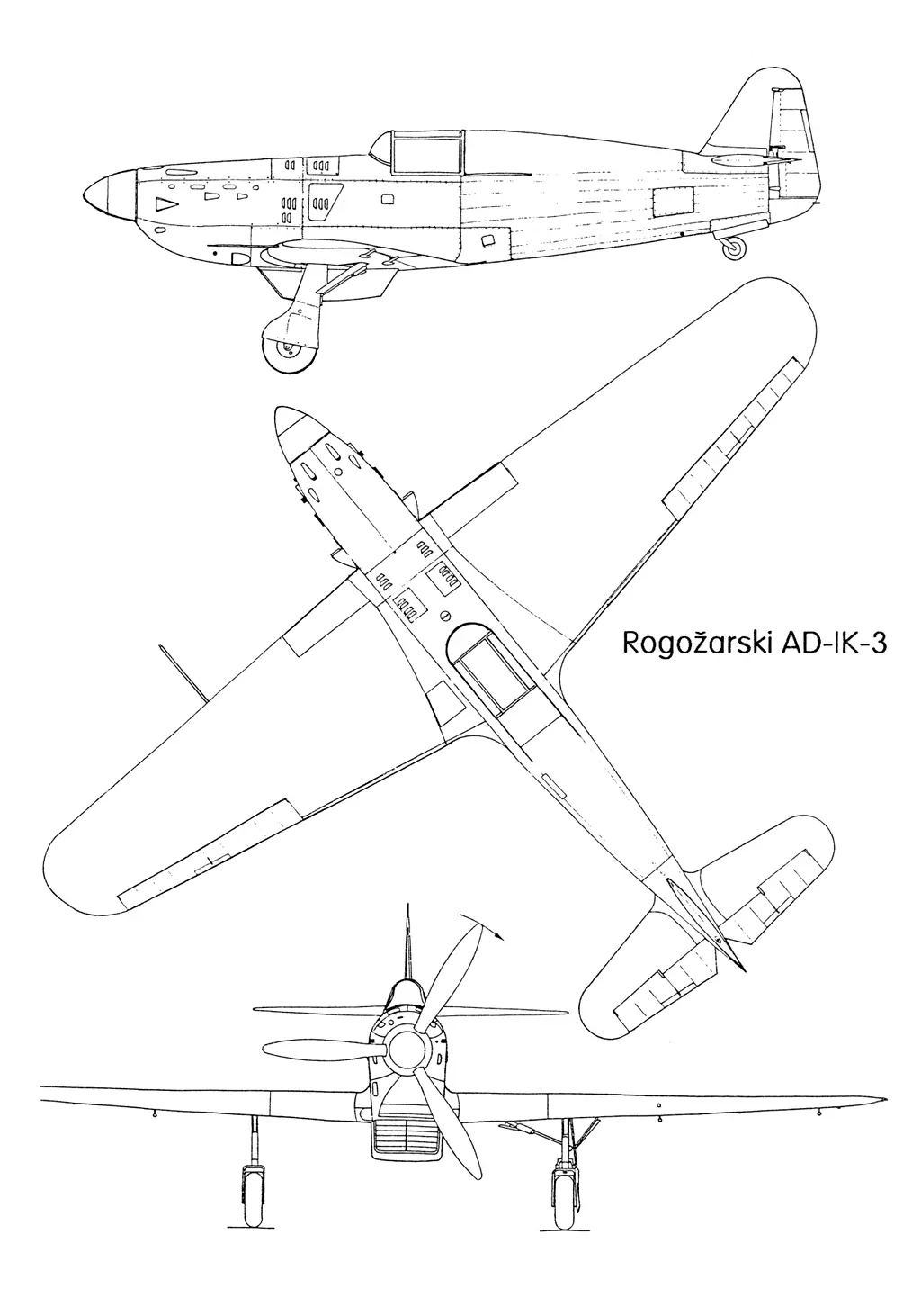 Schema des Prototyp-Kämpfers IR-3